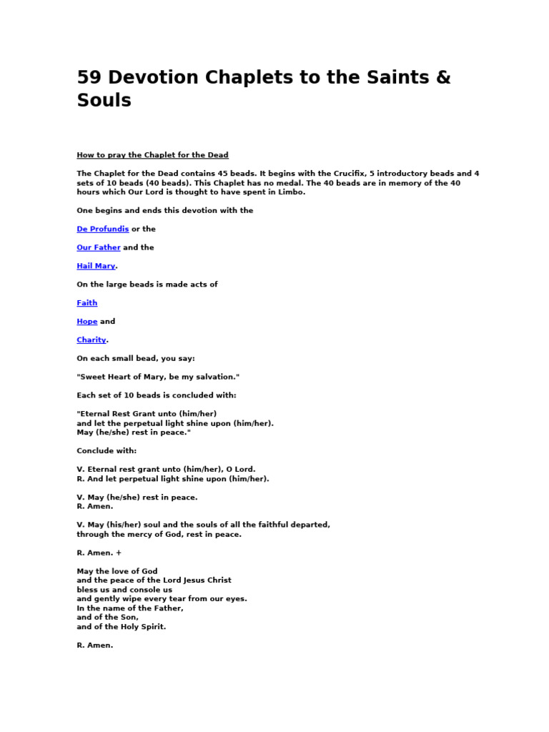 17 Devotion Chaplets To The Saints | PDF | Mary, Mother Of Jesus | Rosary