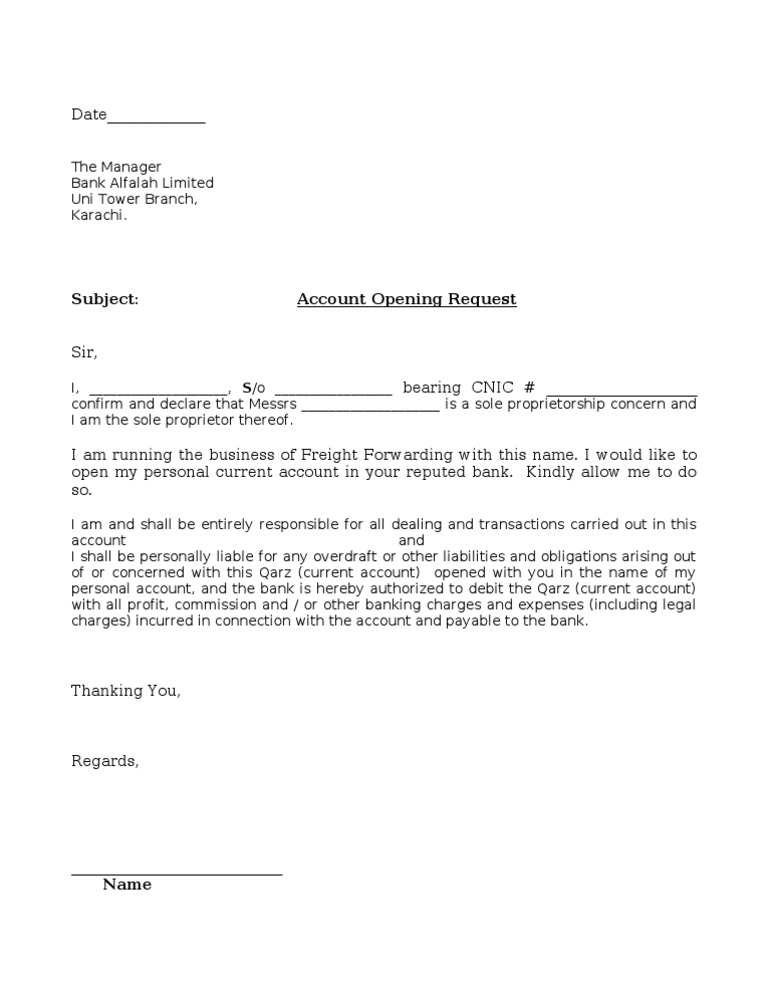 Account Opening Request | PDF