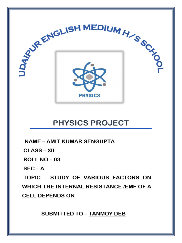 PHYSICS PROJECT | PDF | Electrical Resistance And Conductance | Physical Sciences
