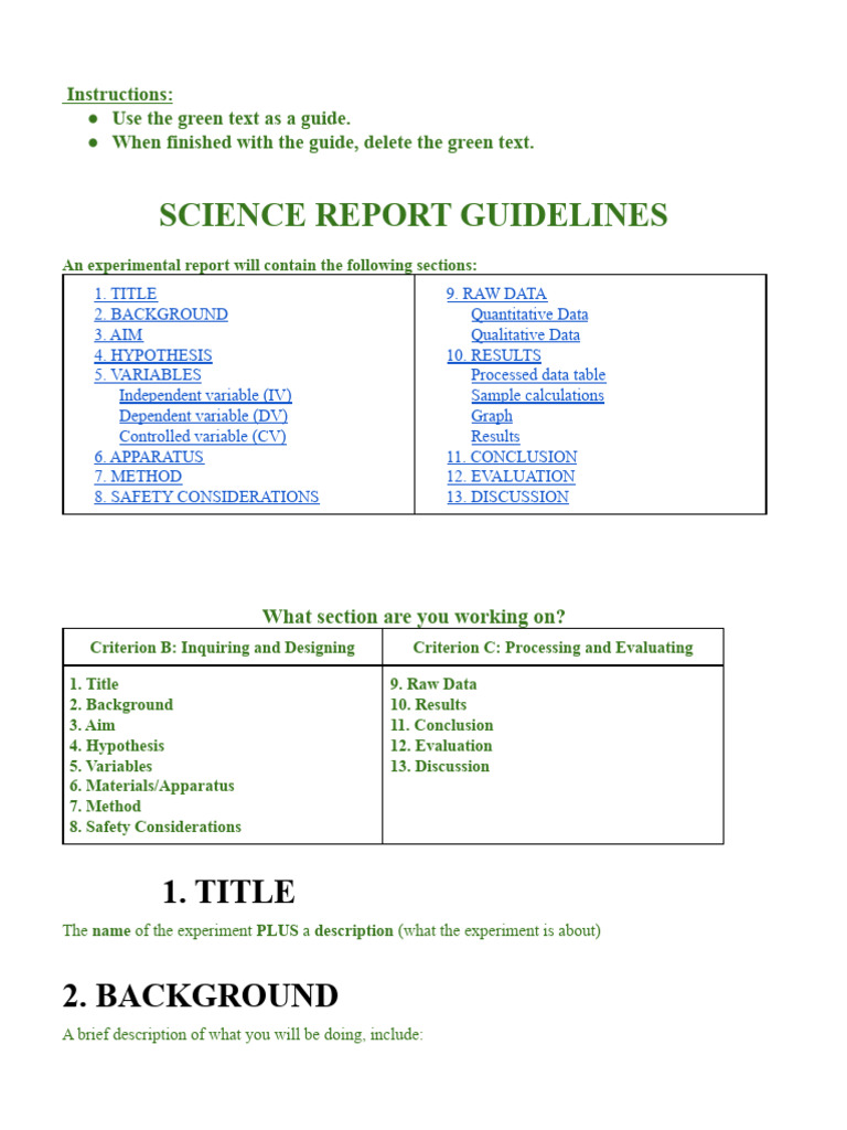 Science Lab Report Writing Guidelines MYP | PDF | Experiment | Uncertainty