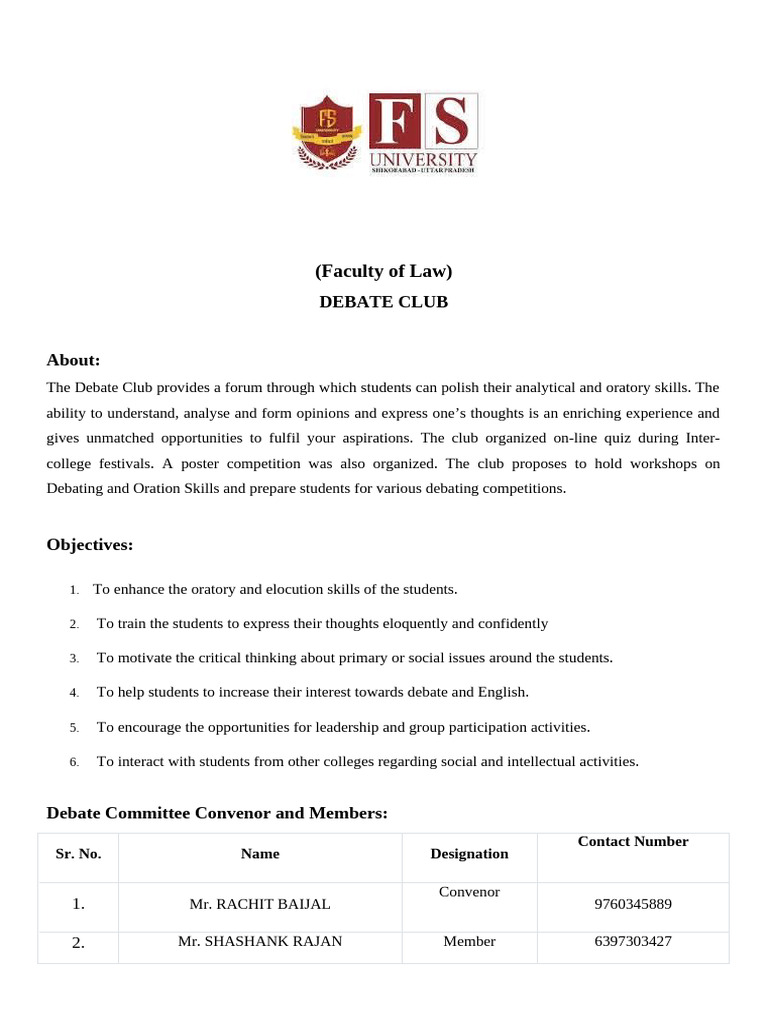 Debate Committee | PDF