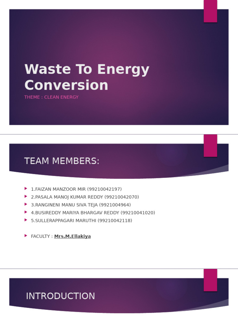 Waste To Energy Conversion | PDF | Anaerobic Digestion | Biogas