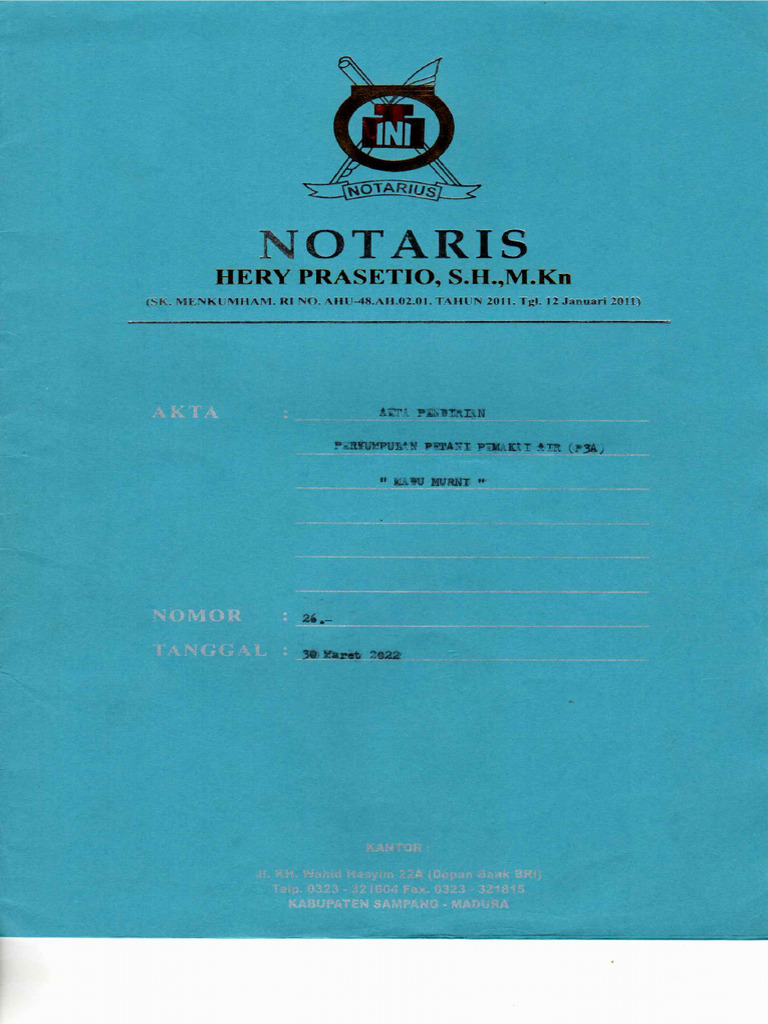 Notaris P3A Desa Jrengik | PDF