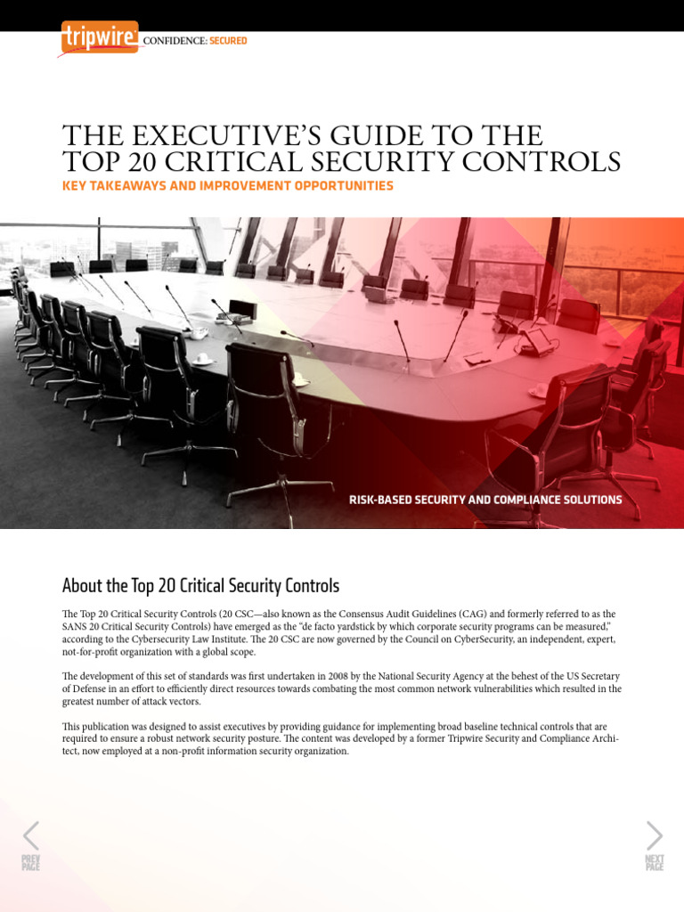 Tripwire Executive's Guide to the Top 20 CSC | PDF | Security | Computer Security