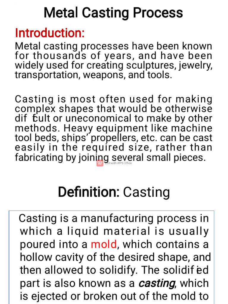 Metal Casting Process | PDF | Casting | Building Materials