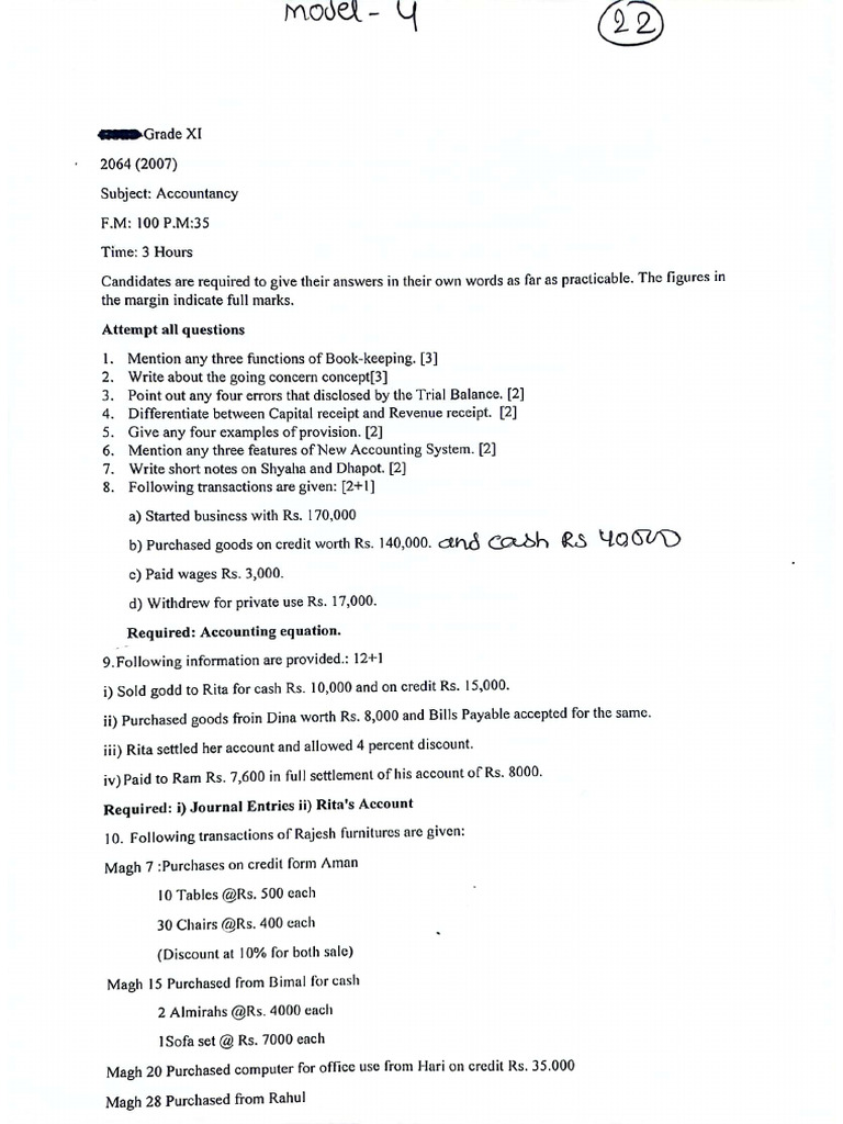Model Sets-2 Grade 11 | PDF