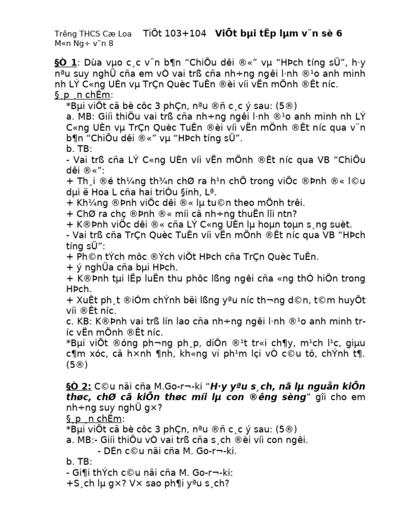 Bai Viet So 6 Van 8 | PDF
