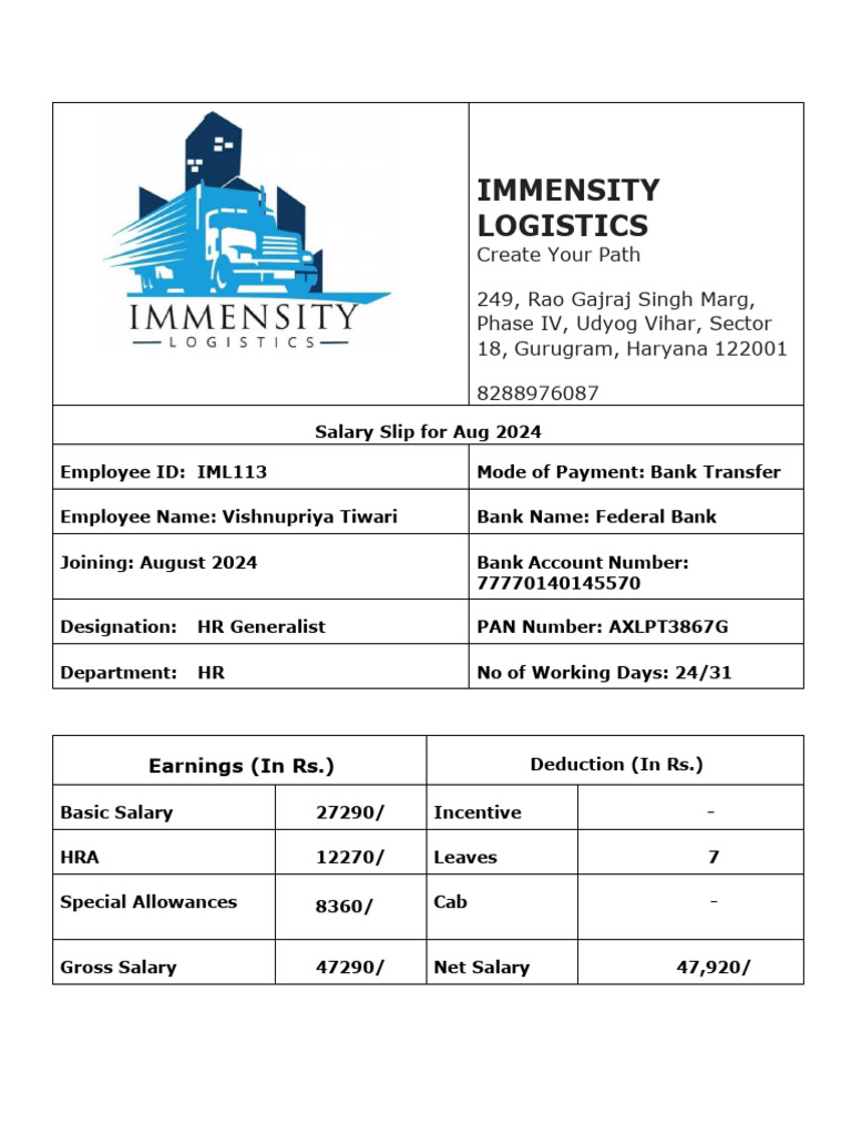Salary Slip | PDF