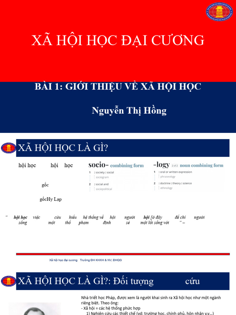 Bai 1 Gioi Thieu Ve Xa Hoi Hoc | PDF