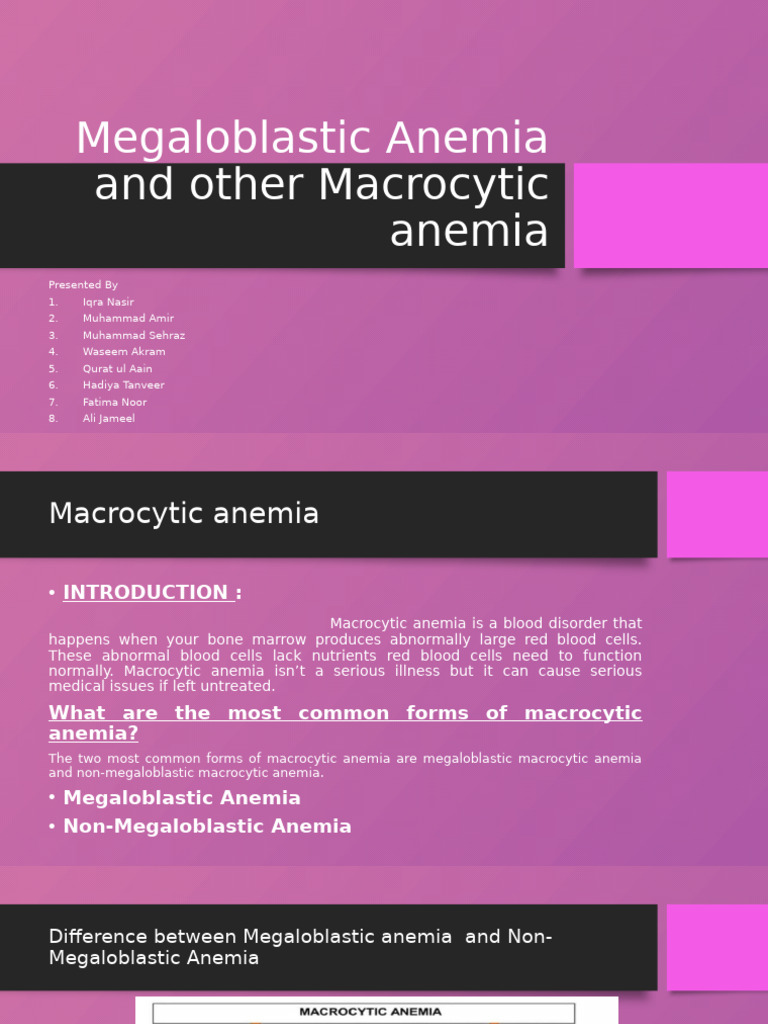 Megaloblastic Anemia and Other Macrocytic Anemia | PDF | Vitamin B12 ...