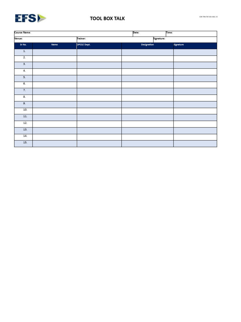 Tool box talk port | PDF