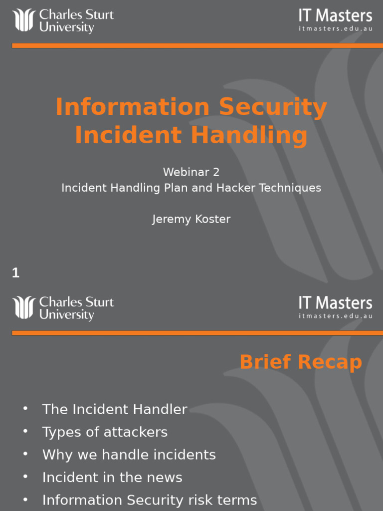 Information Security Incident Handling MOOC02.1 | PDF | Transmission ...