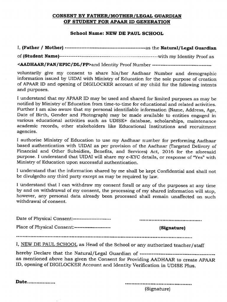 Consent Form APAAR Modified Approved-1 | PDF
