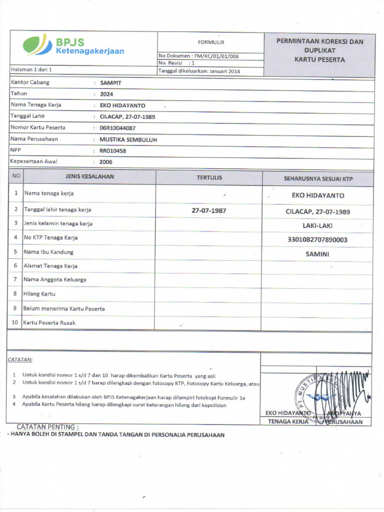 Koreksi Data Eko Hidayanto | PDF