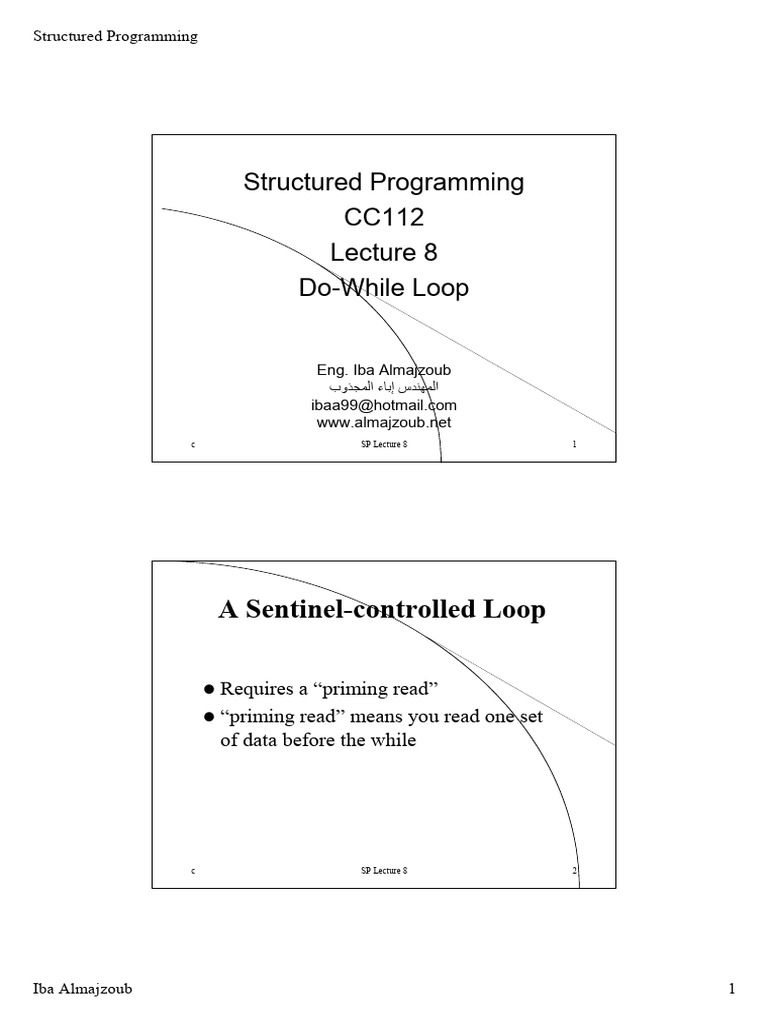 do-while loop | PDF | Control Flow | Computer Programming