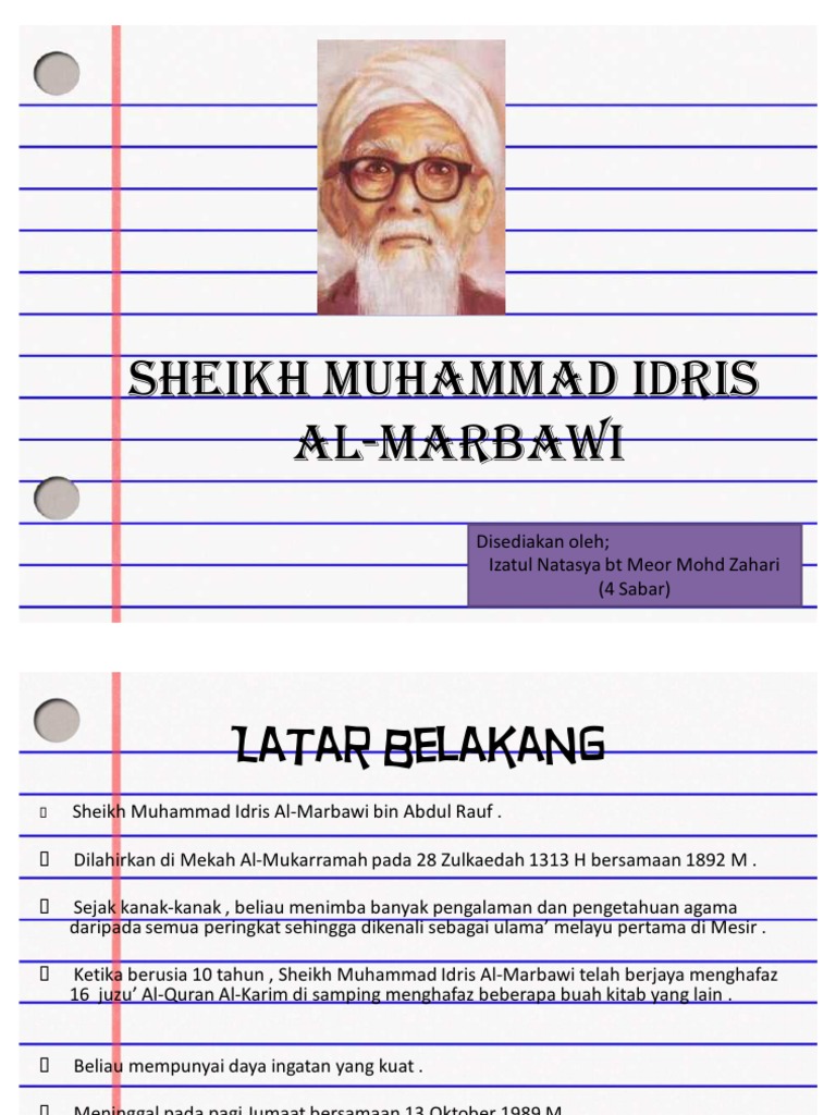 Sheikh Muhammad Idris Al-Marbawi | PDF