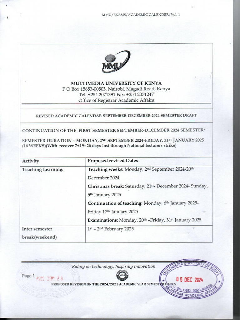 Semester Dates 2024 - 2025 | PDF