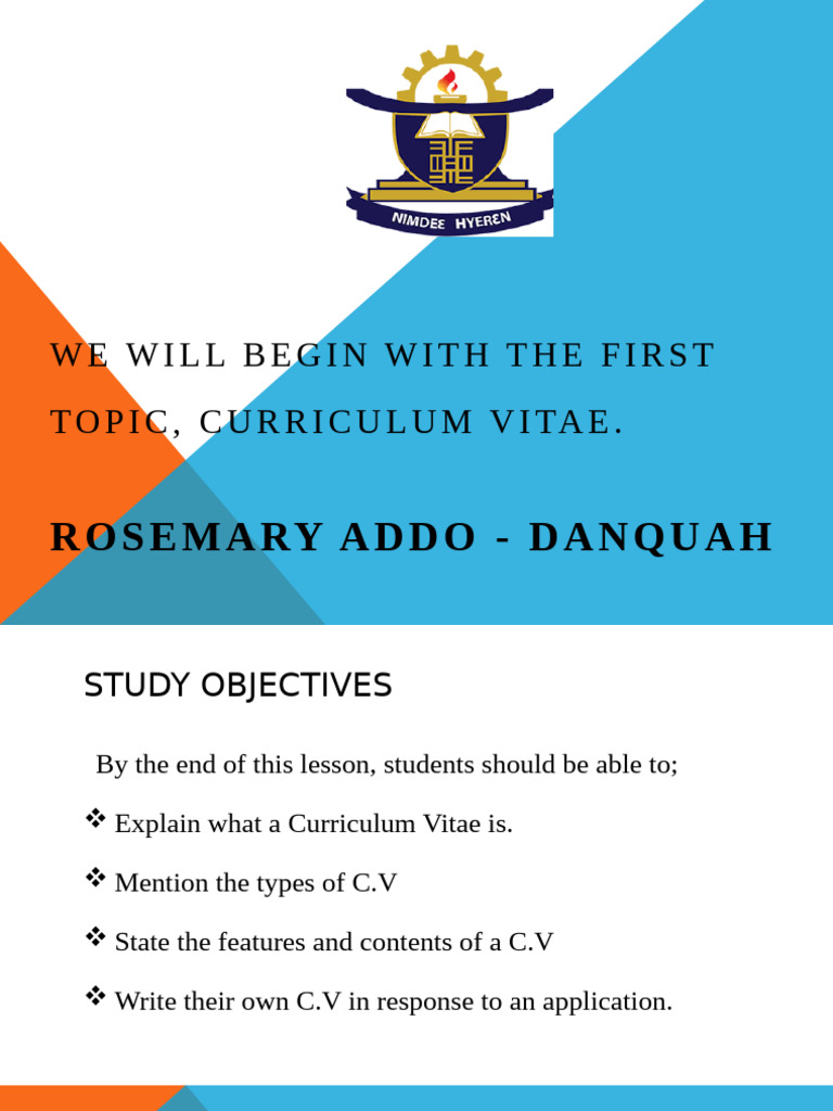 CV. lecture notes | PDF | Curriculum