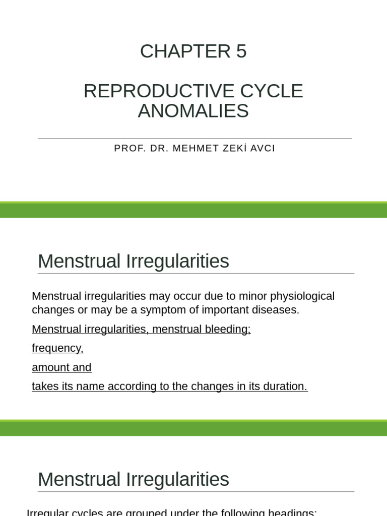 5 Reproductive Cycle Anomalies | PDF | Menstrual Cycle | Endocrine System
