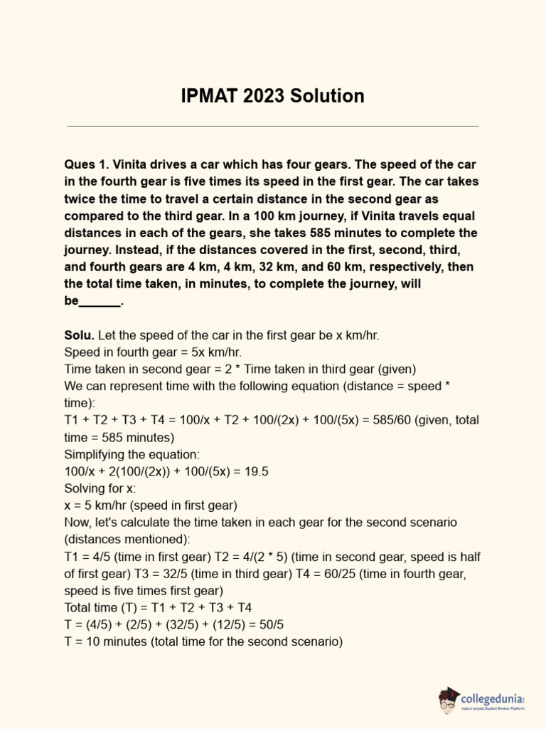 IPMAT 2023 Solution | PDF | Area | Tangent