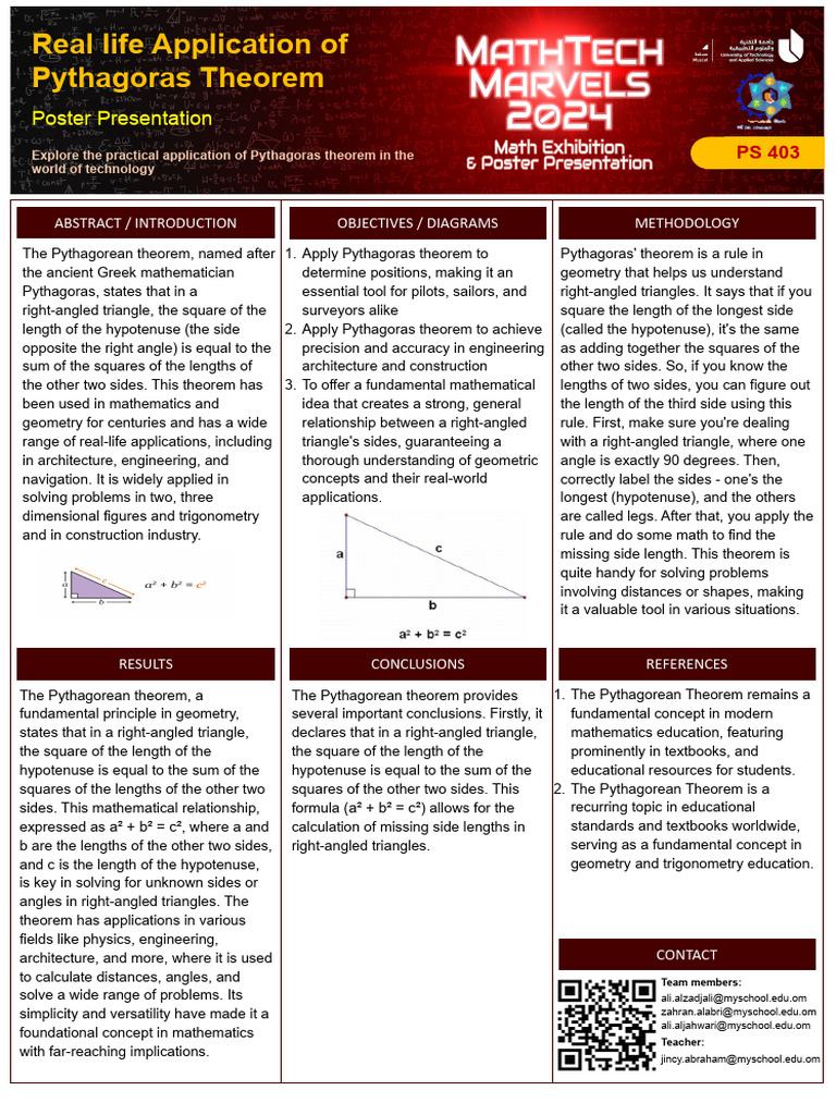 Mathtech Marvels Poster Pptx Pdf Triangle Mathematics