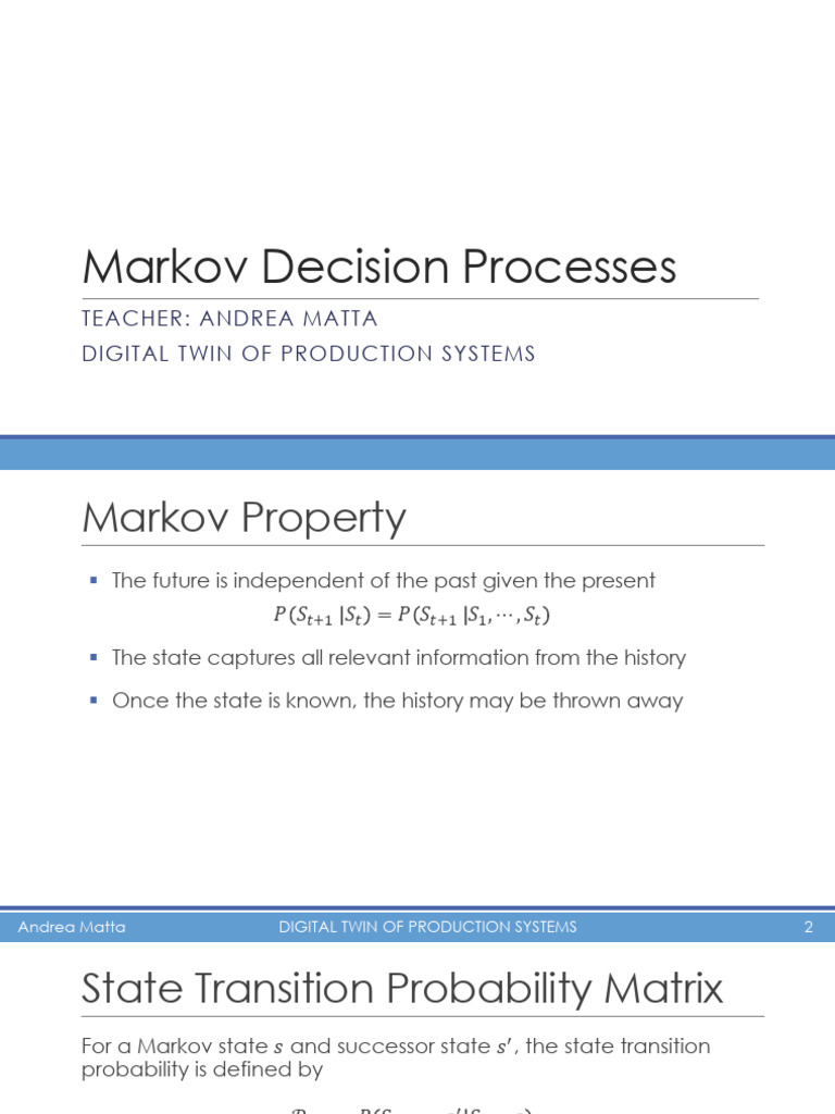 Lecture_13_RL_MDP (1) | PDF | Markov Chain | Applied Mathematics