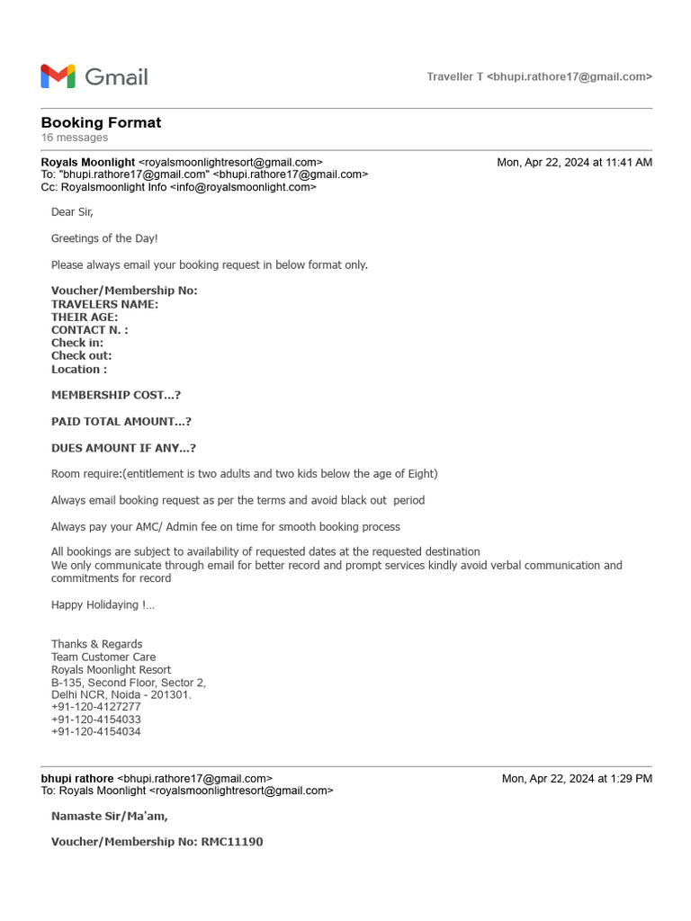 Booking Request Guidelines for Royals Moonlight | PDF