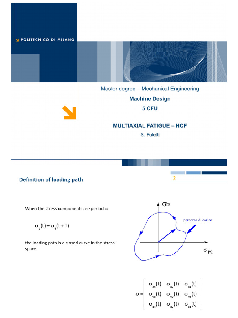 Lecture2 MultiaxialFatigue HCF | PDF | Stress (Mechanics) | Circle