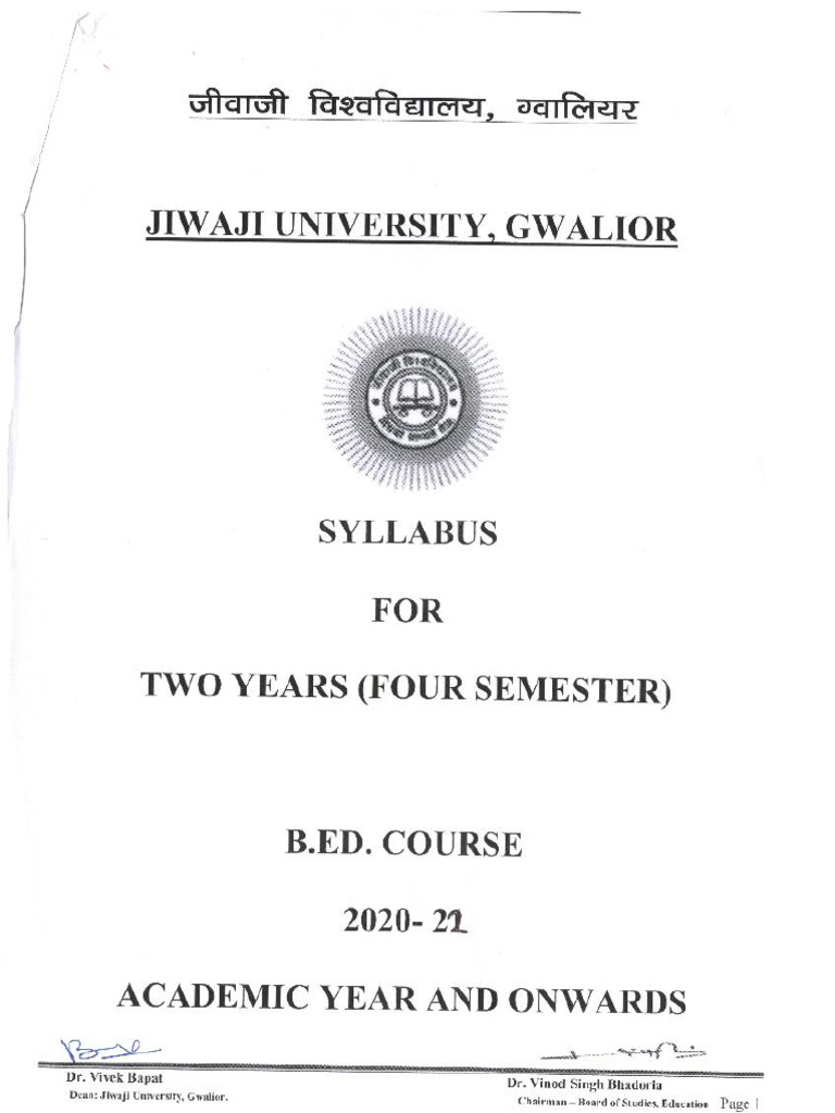 B.Ed. Course 2020-22 | PDF