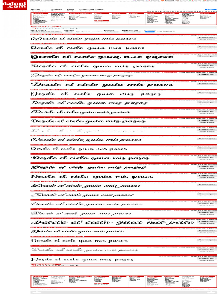 Script Caligrafía dafont.com | PDF | Diseño gráfico