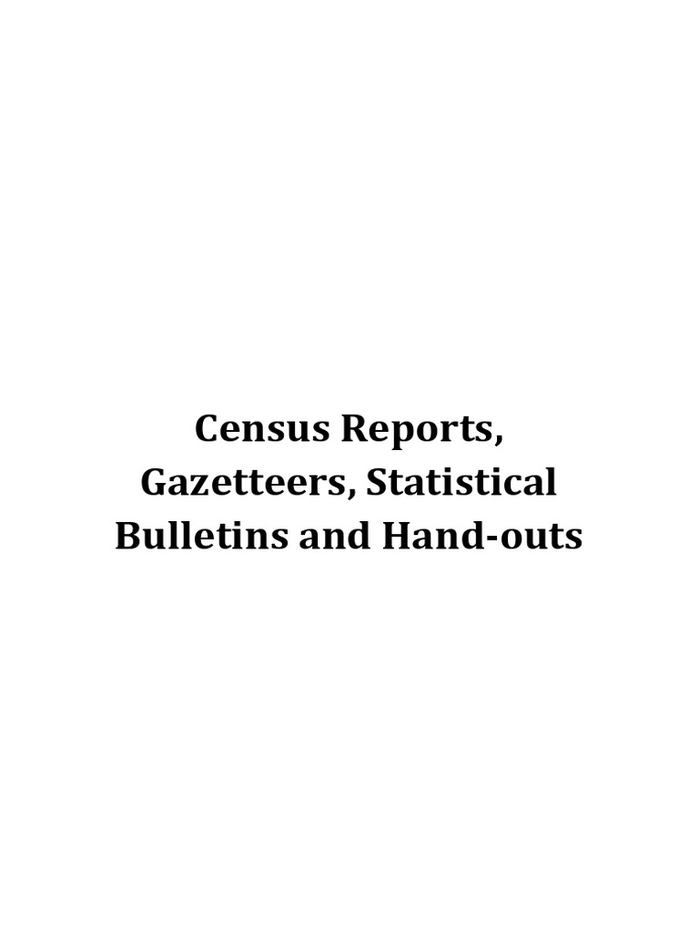 Census and Gazetteer Reports Overview | PDF