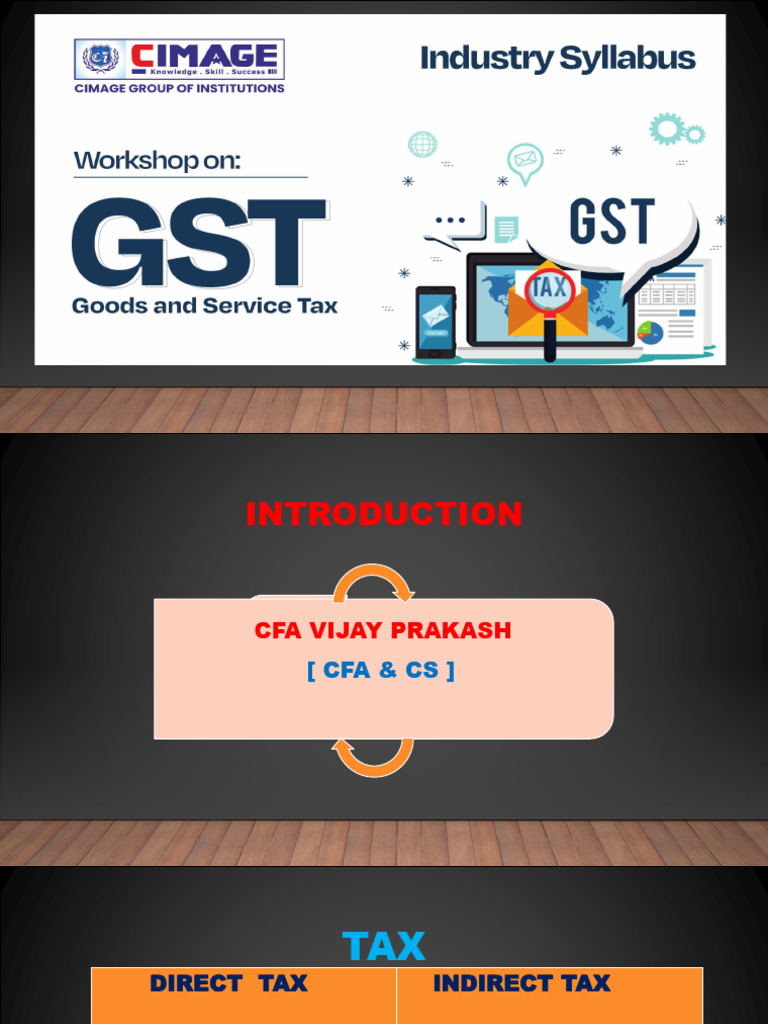 GST Intro Ppt | PDF | Value Added Tax | Taxes