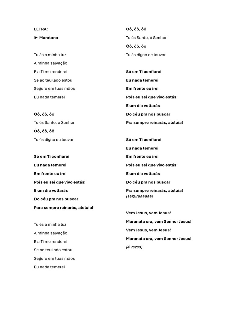 Letra Maranata | PDF