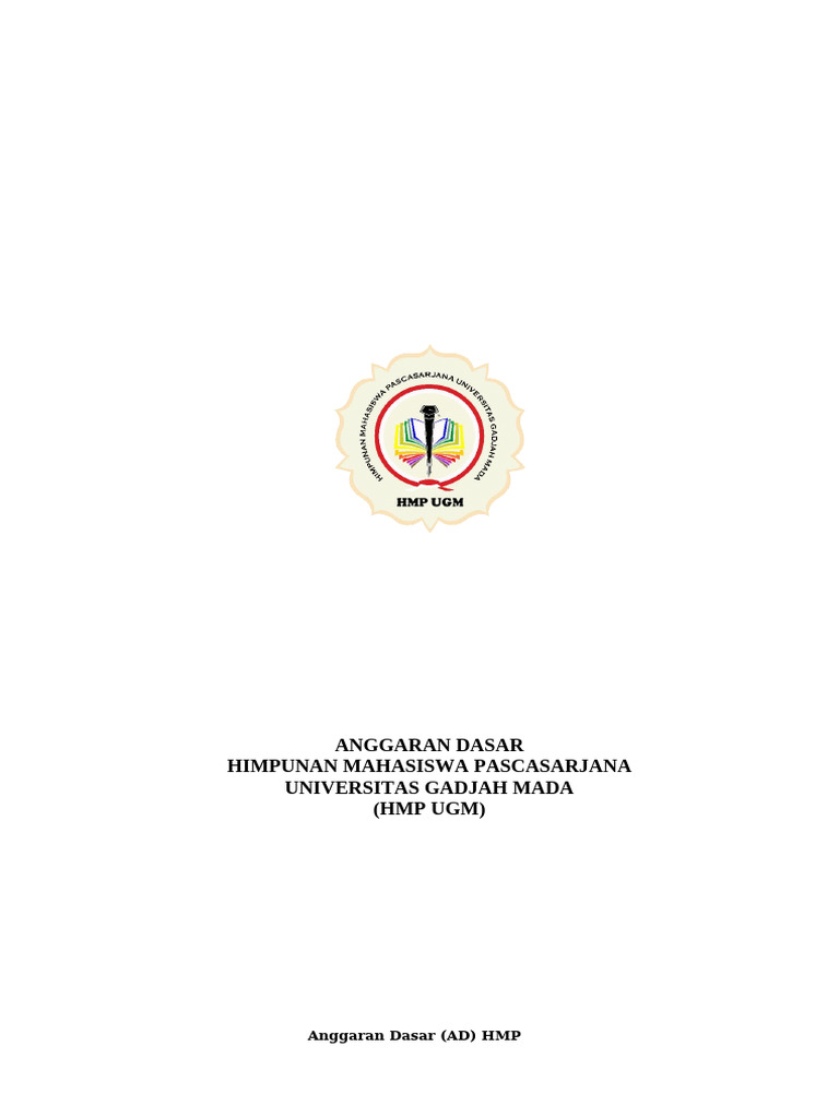 Anggaran Dasar HMP UGM Pascasarjana | PDF