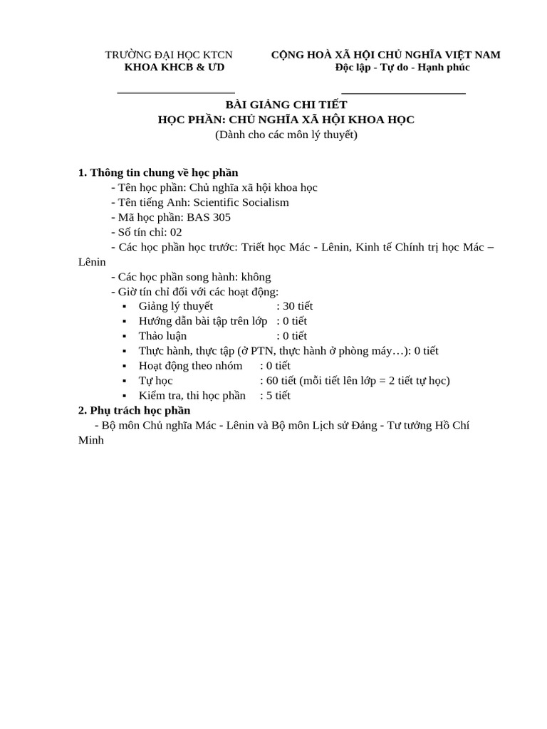 Bai Giang CNXHKH Moi | PDF