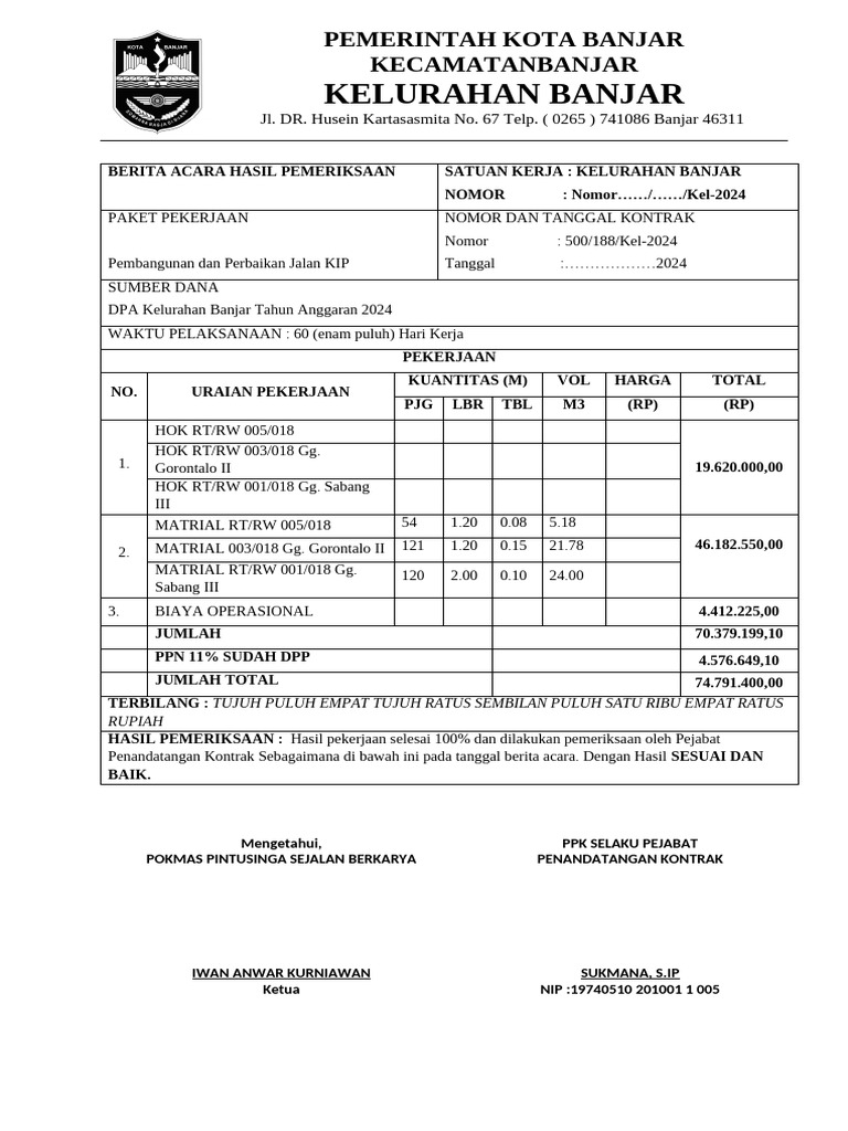 Ba Pemeriksaan Termin 1 40% | PDF