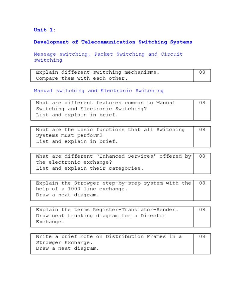 Overview of Telecom Switching Systems | PDF | Cellular Network ...