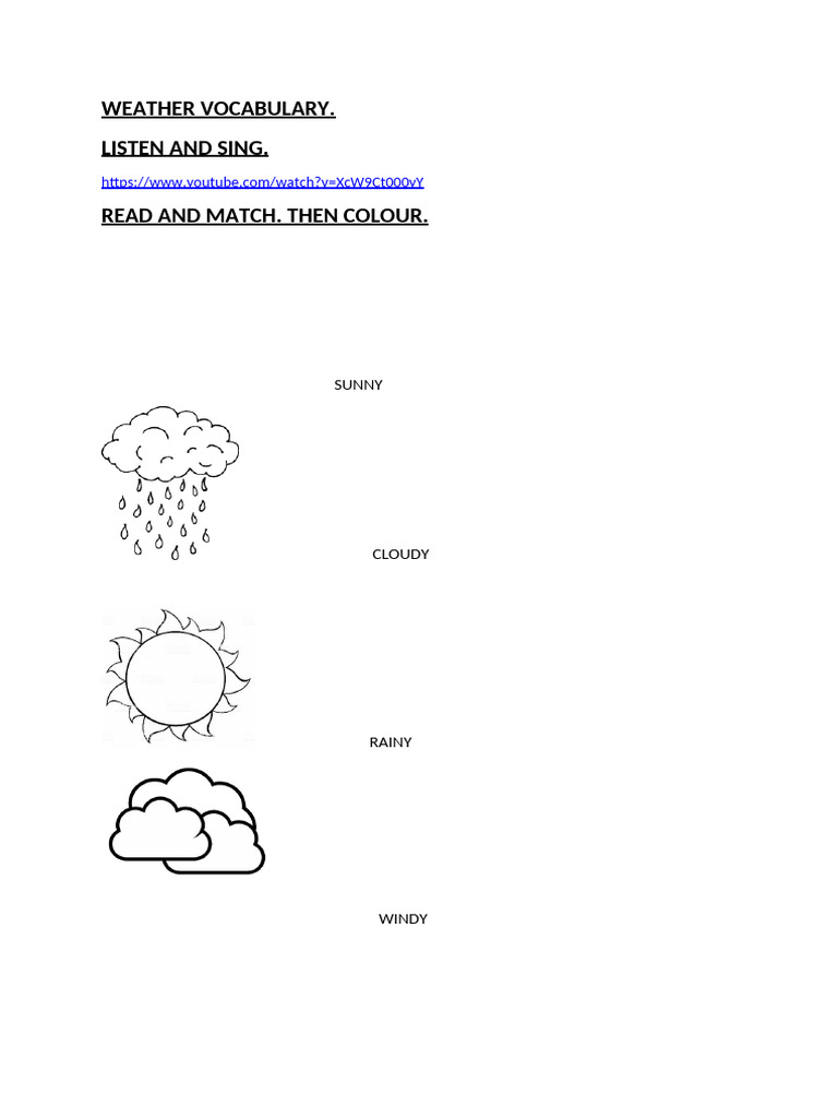 Weather Vocabulary Activities With Music Songs Nursery Rhymes - 124508 ...