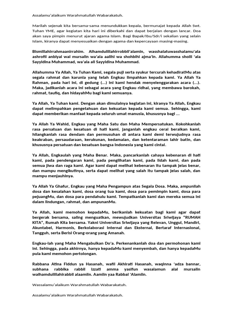 Kumpulan Doa Acara Formal | PDF