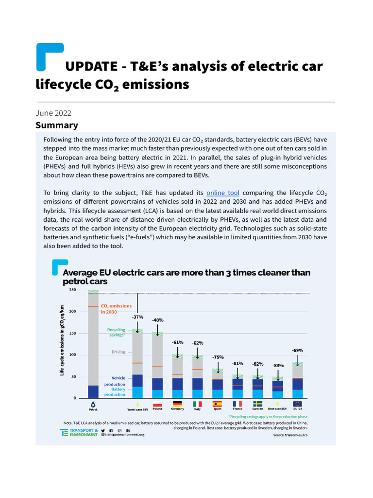 TE LCA Update-June Corrected | PDF | Plug In Hybrid | Life Cycle Assessment