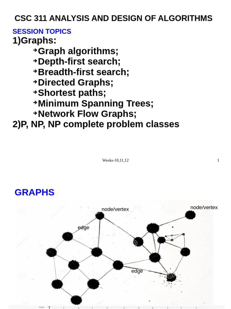 Analysis and Design of Algoritms Wk 10-12 | PDF | Time Complexity | Vertex (Graph Theory)