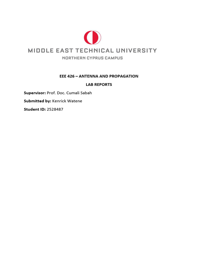 EEE 426 Report - Merged | PDF | Antenna (Radio) | Radiation