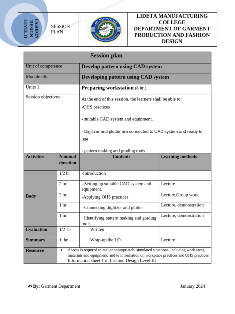 Eyob Session Plan1 | PDF | Computer Aided Design | Information