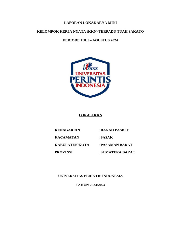 LAPORAN LOKMIN KKN BL FINAL | PDF