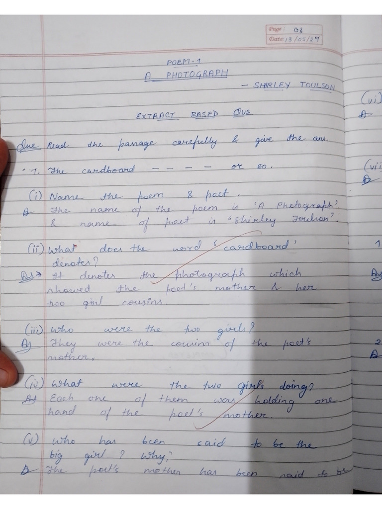 Poem-01 A Photograph | PDF