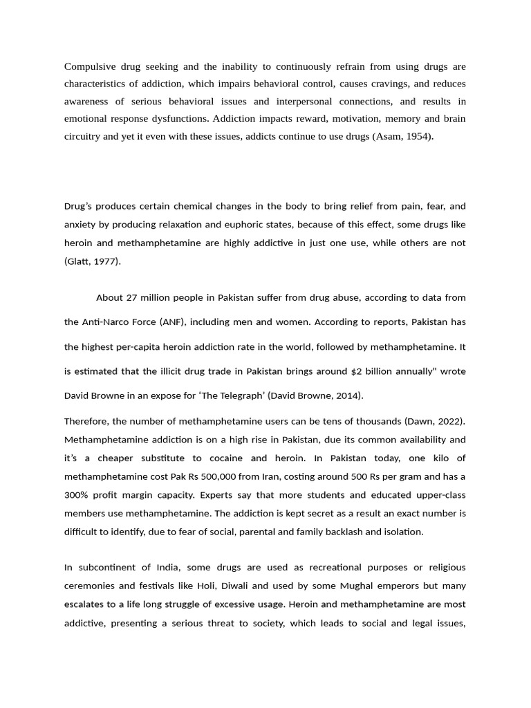 Compulsive Drug Seeking and The Inability To Continuously Refrain From ...