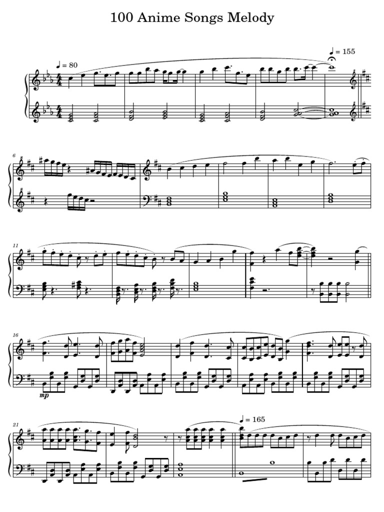 100 Anime Songs in 30 Minutes - Halcyon Music | PDF