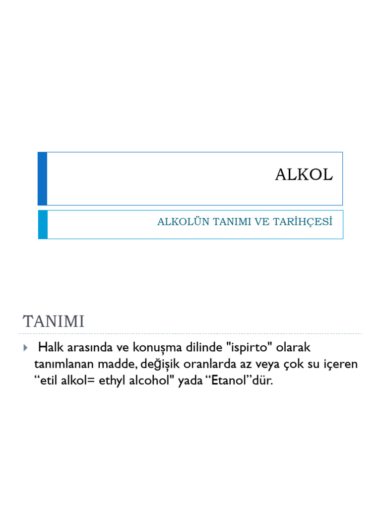 Alkolün Tanimi, Tari̇hçesi̇ Ve Damitma Yöntemleri̇ | PDF