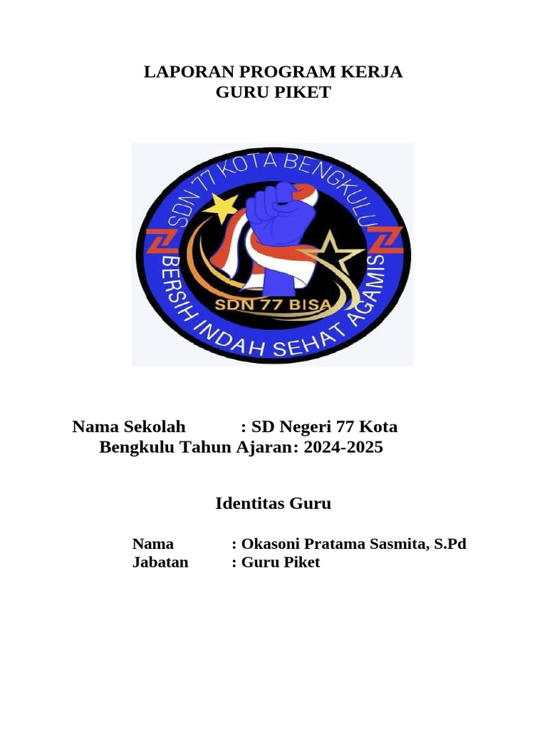 Laporan Program Kerja Guru Piket PDF | PDF