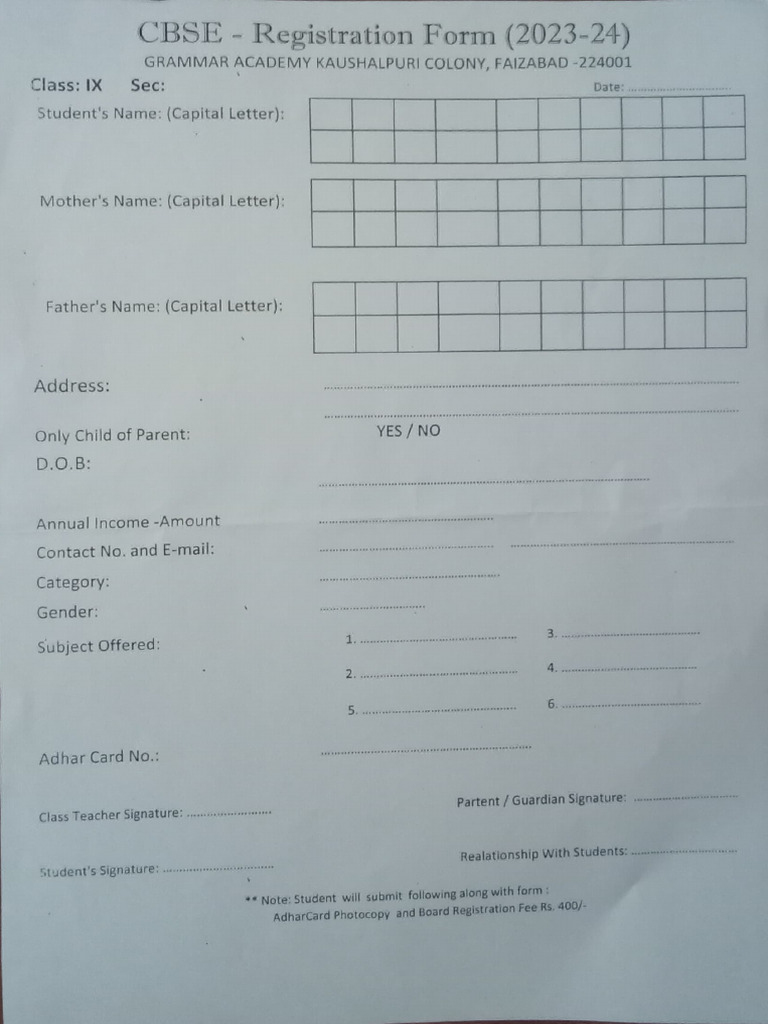Registration Form | PDF